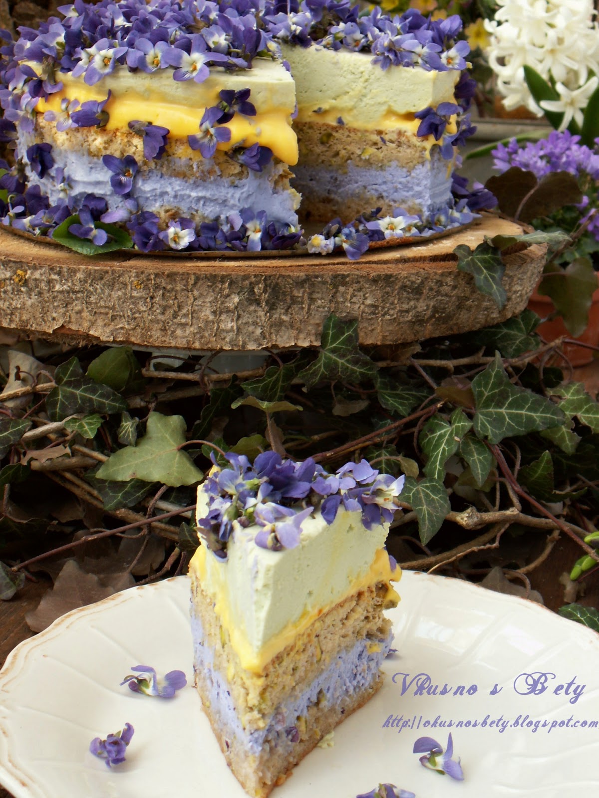 Вкусно с Бети: Теменужена торта - Violet cake