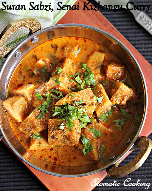 Aromatic Cooking: Suran Sabzi, Senai Kizhangu Curry, Yam Curry