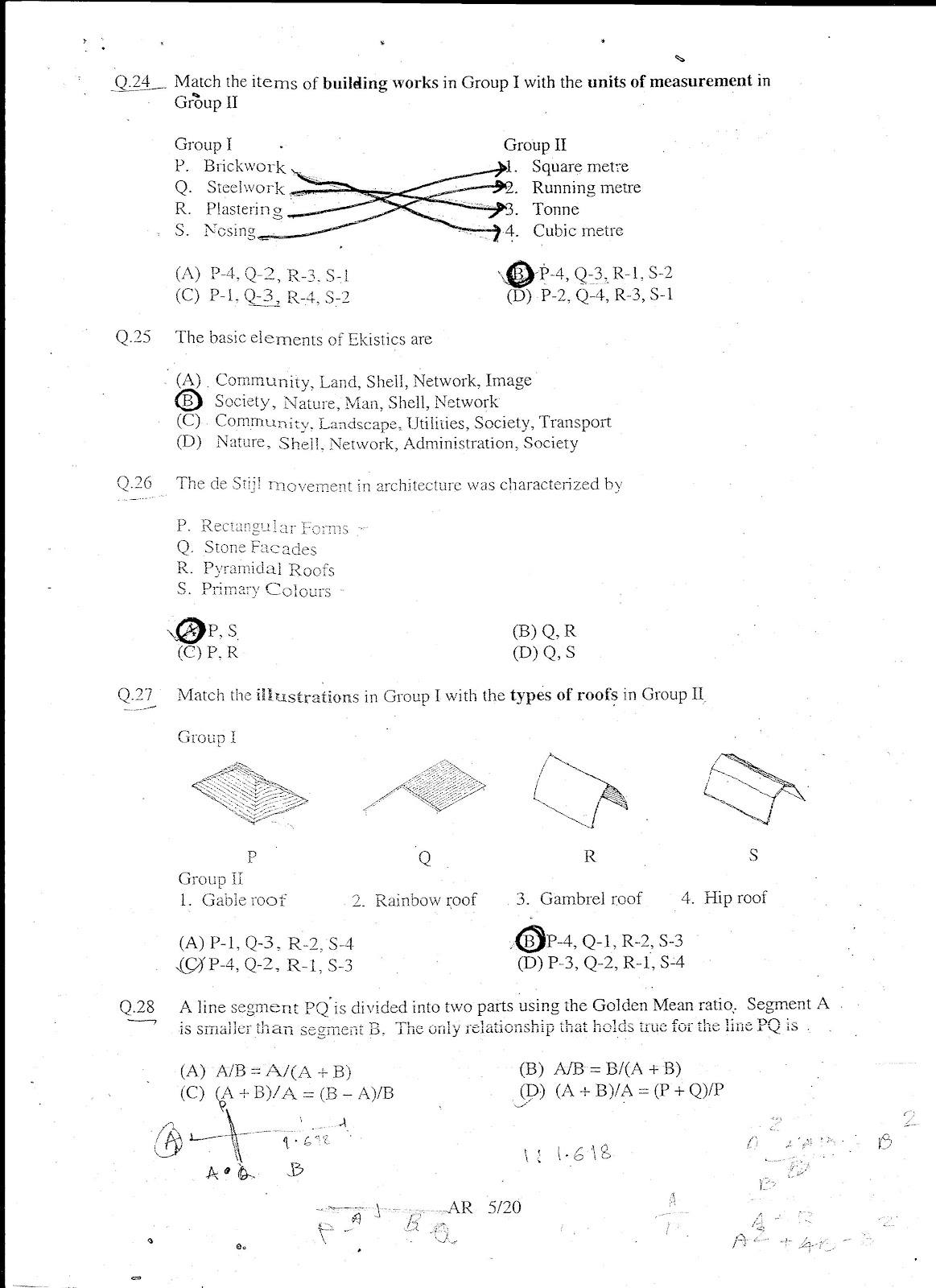 Gate Architecture Question Bank with Answers : gate 2006 architecture ...