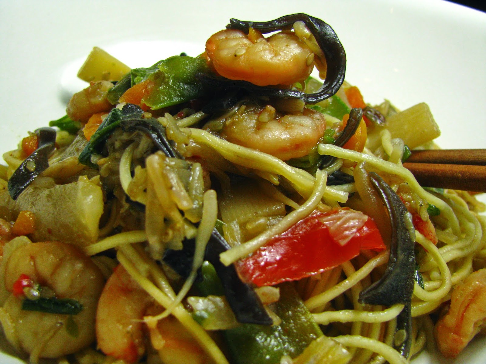 Pitadas de coisas boas: Massa chinesa com camarão e gengibre