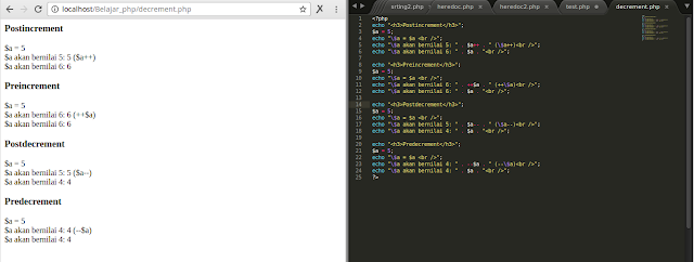 Belajar PHP Part 18 : Pengertian dan Jenis- Jenis Operator Increment ...