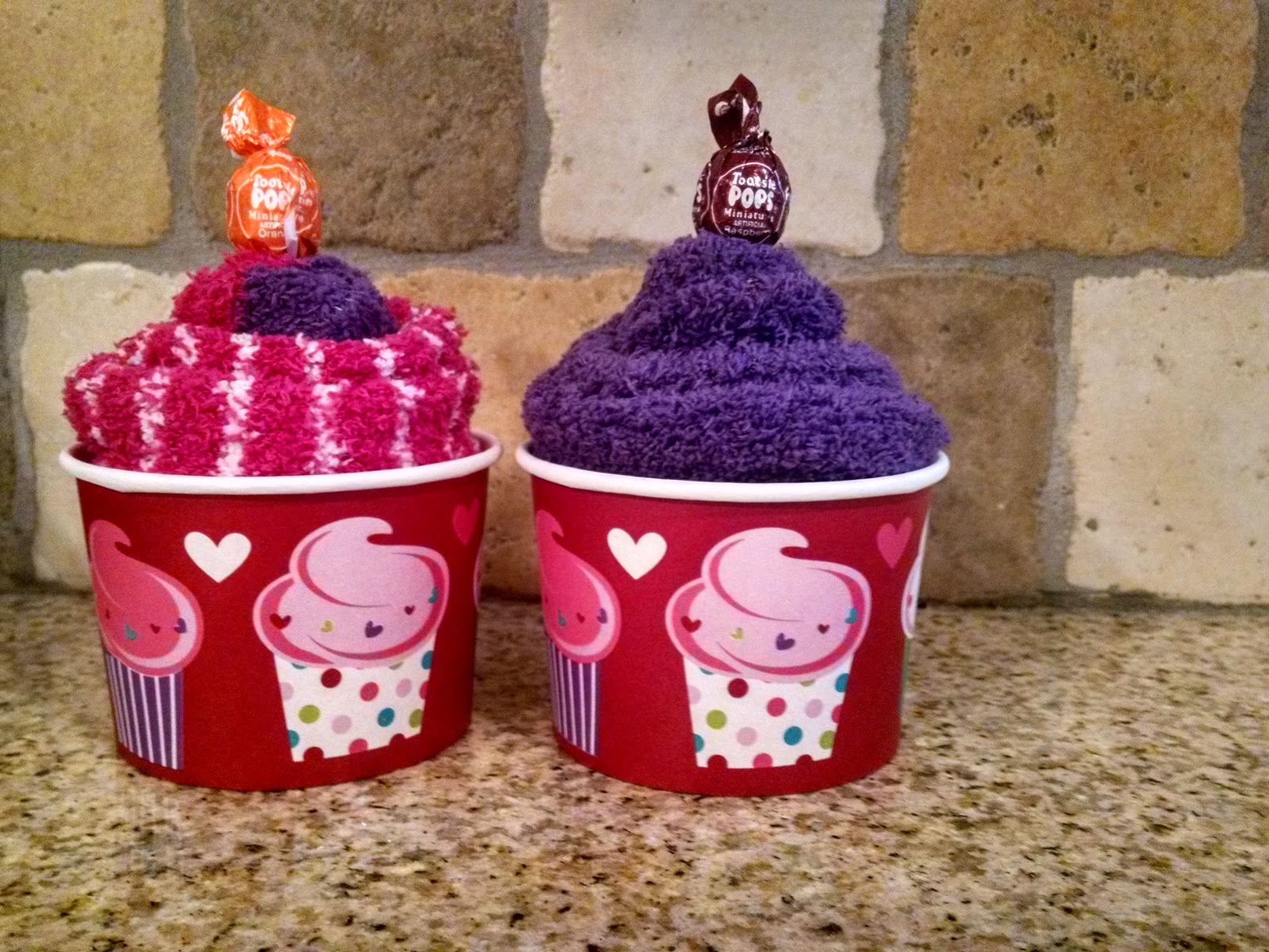 Must Run in the Family: Fuzzy Sock Cupcakes