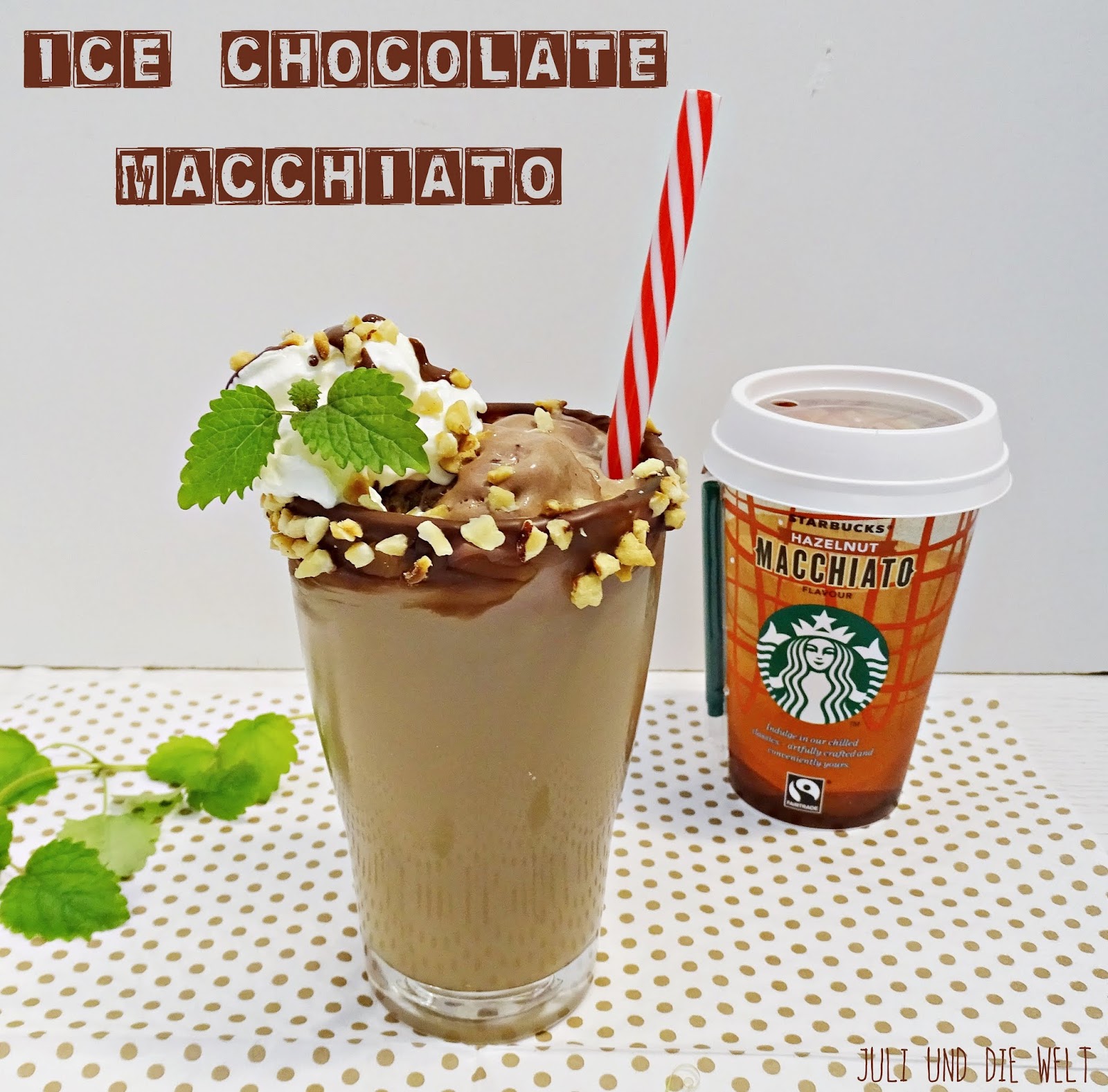 Ice Chocolate Macchiato with the new Starbucks Hazelnut Flavour