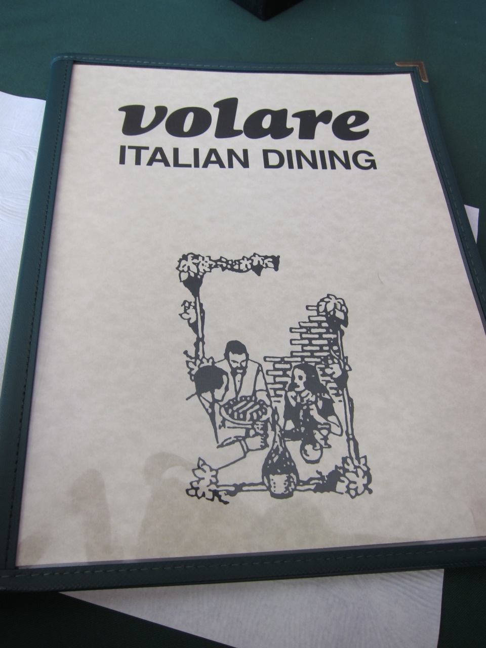 The Radiused Corner Menu Vault: Volare Italian Restaurant
