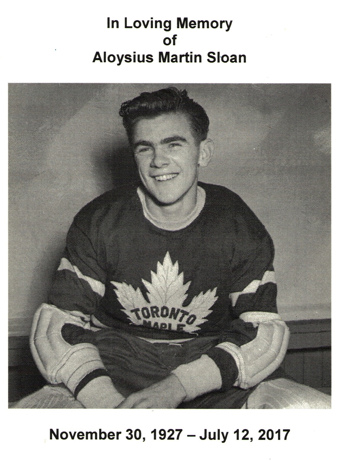 Hockey Then & Now: REMEMBERING TOD SLOAN: 1927-2017