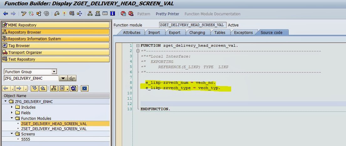 Gyan Factory - SAP Technical Project support: Screen Enhancement for Delivery Header for VL01N ...