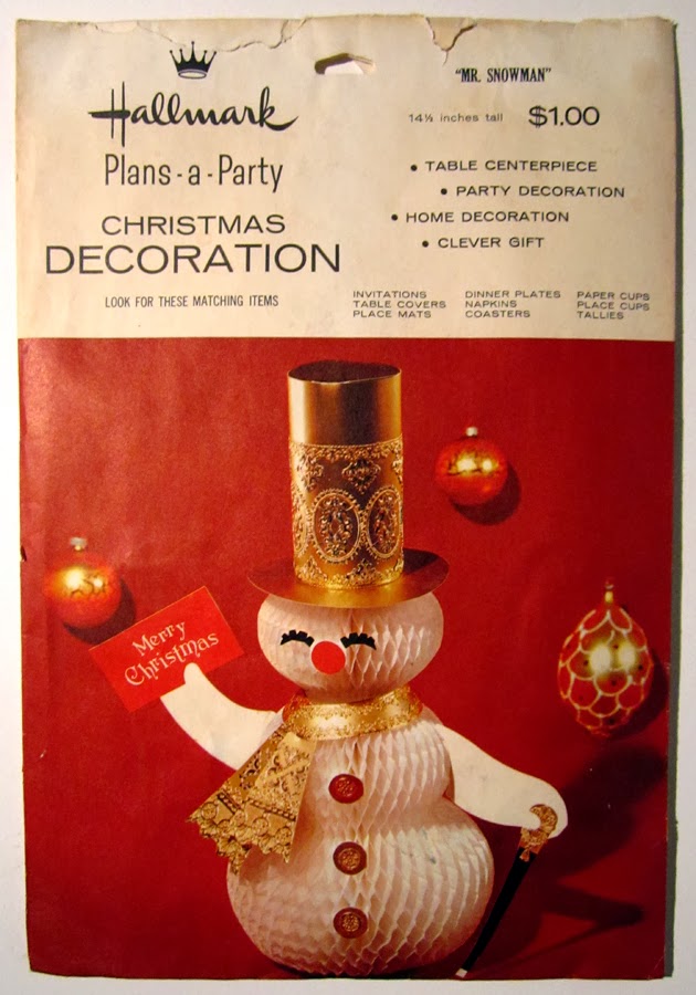 Paper & Party Supplies Vintage hallmark snowman honeycomb centerpiece ...