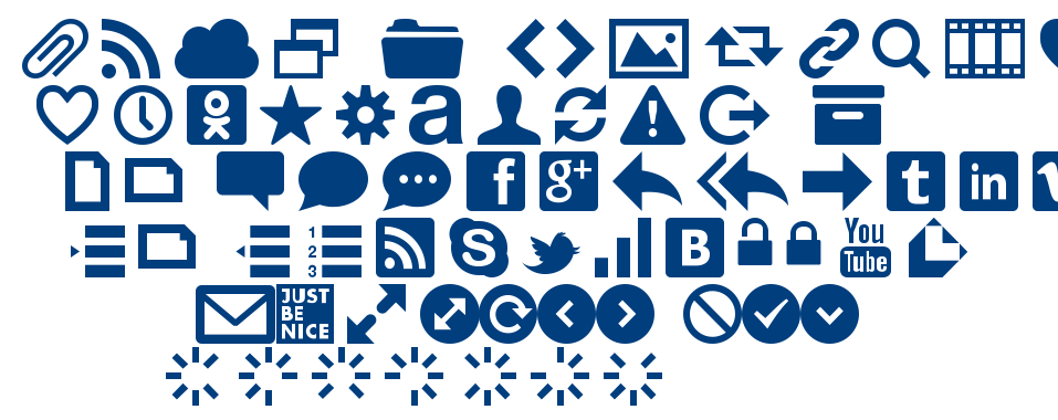 Tecnología habitual: Fuente de símbolos de internet