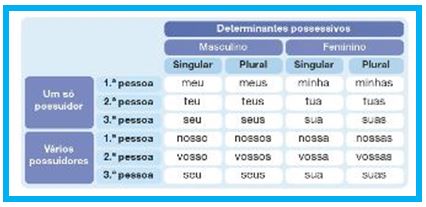 Carinhas Larocas: DETERMINANTES POSSESSIVOS