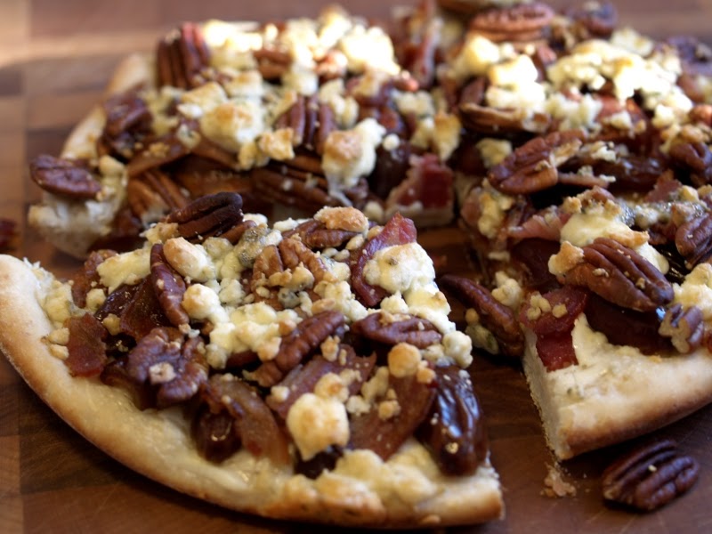 Iron Pie Pizza: Bacon, Date, Pecan and Blue Cheese Pizza