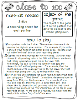 Classroom Freebies Too: Math Center For 100th Day of School