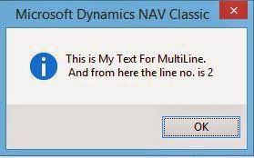 Navision - How to Display Multiple Lines In a Message / Error Window?