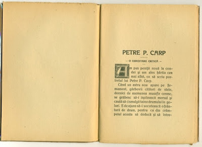 Biblioteca scriitori români: Petre P. Carp - O cercetare critică - 1915