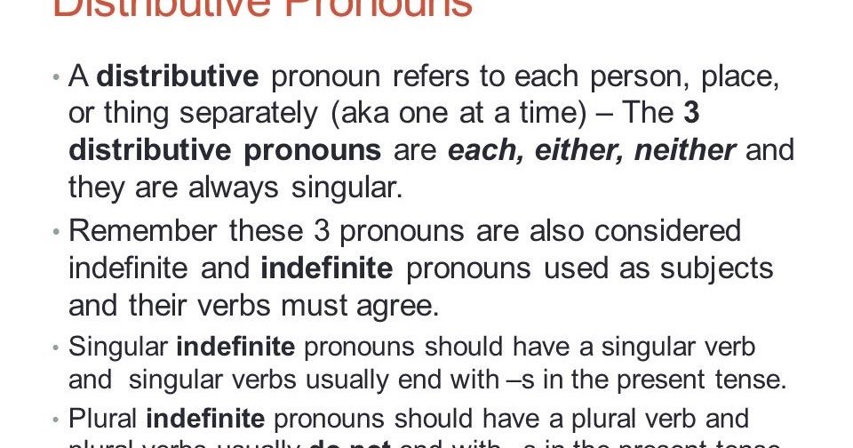 Distributive pronouns - English Grammar A To Z