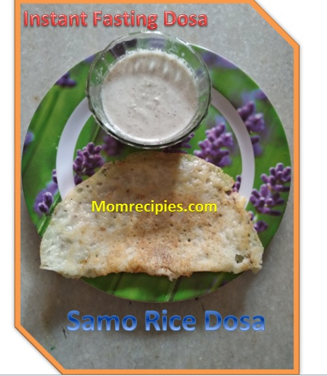 Mom's Recipies: Samavat Rice dosa / Vrat Dosa / Sama Ke Chawal ka Dosa ...