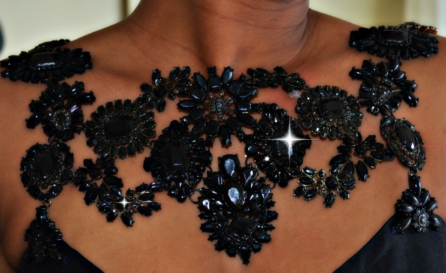 DIY: Now this is how you wear bling! Jeweled garment top. | That Black Chic