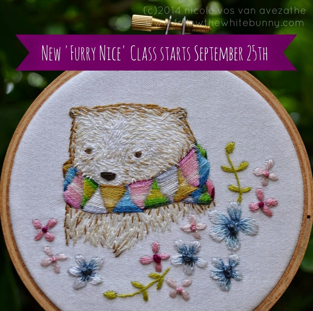 Follow the White Bunny: Come and join me in some Furry Stitching