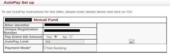 How to Add Mutual Fund as a Biller for SIP through Internet Banking?