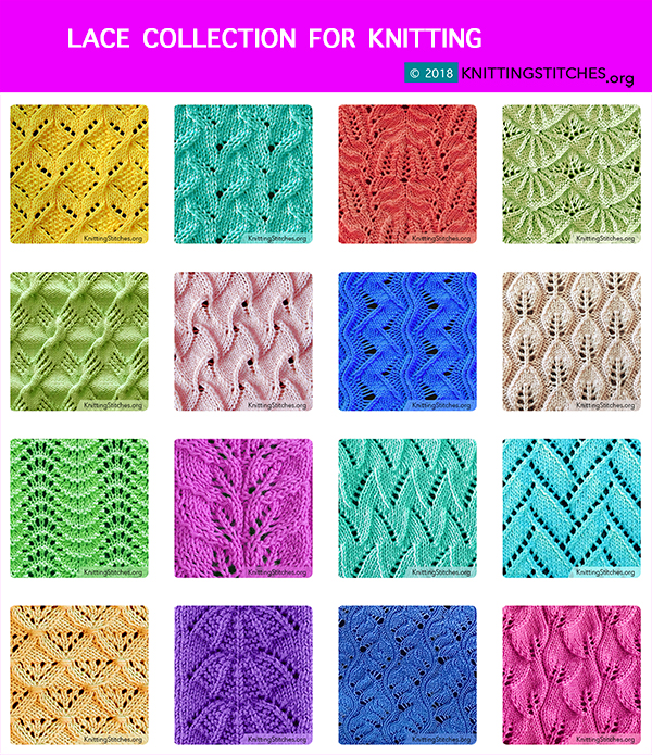 20 Featured Eyelet and Lace Stitches - Knitting Stitches