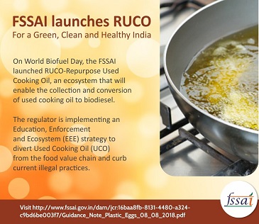 FSSAI launches RUCO initiative to convert, used cooking oil into ...