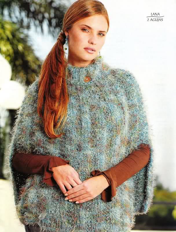 Entretejida: 5 tipos de ponchos a 2 agujas - Patrones