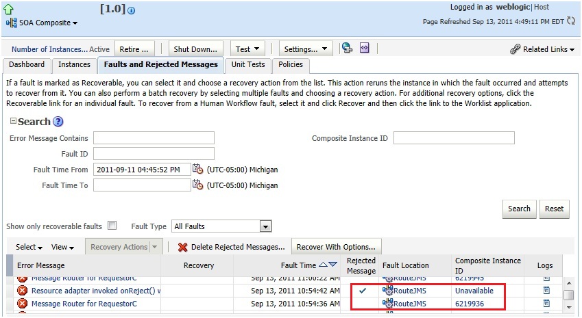 Raastech Blog Finding And Resubmitting Rejected Messages In Soa Suite 11g