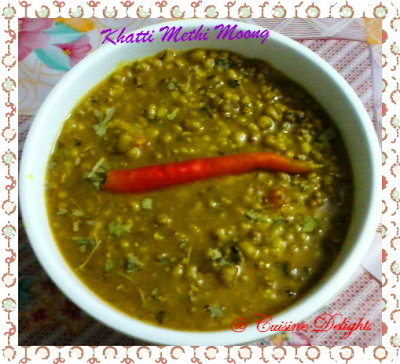 Khatti Methi Moong - Cuisine delights