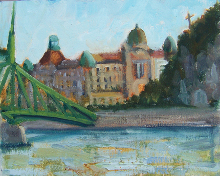 Susan Bell Fine Art: "Liberty Bridge,Budapest" Original Oil Landscape ...