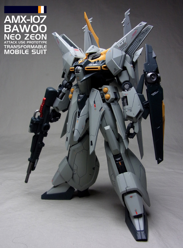 GUNDAM GUY: RE/100 AMX-107 Bawoo - Customized Build