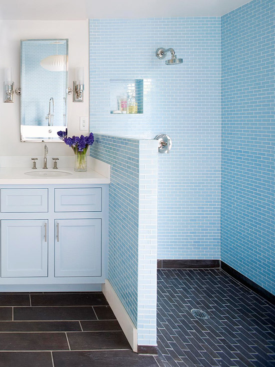 Aesthetic Oiseau: Blue Tile Shower