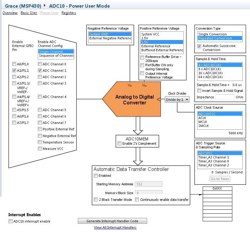 Mis notas: ADC10 en el MSP430