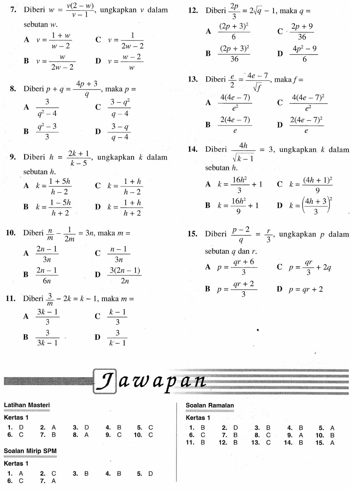 BAB 2-RUMUS ALGEBRA