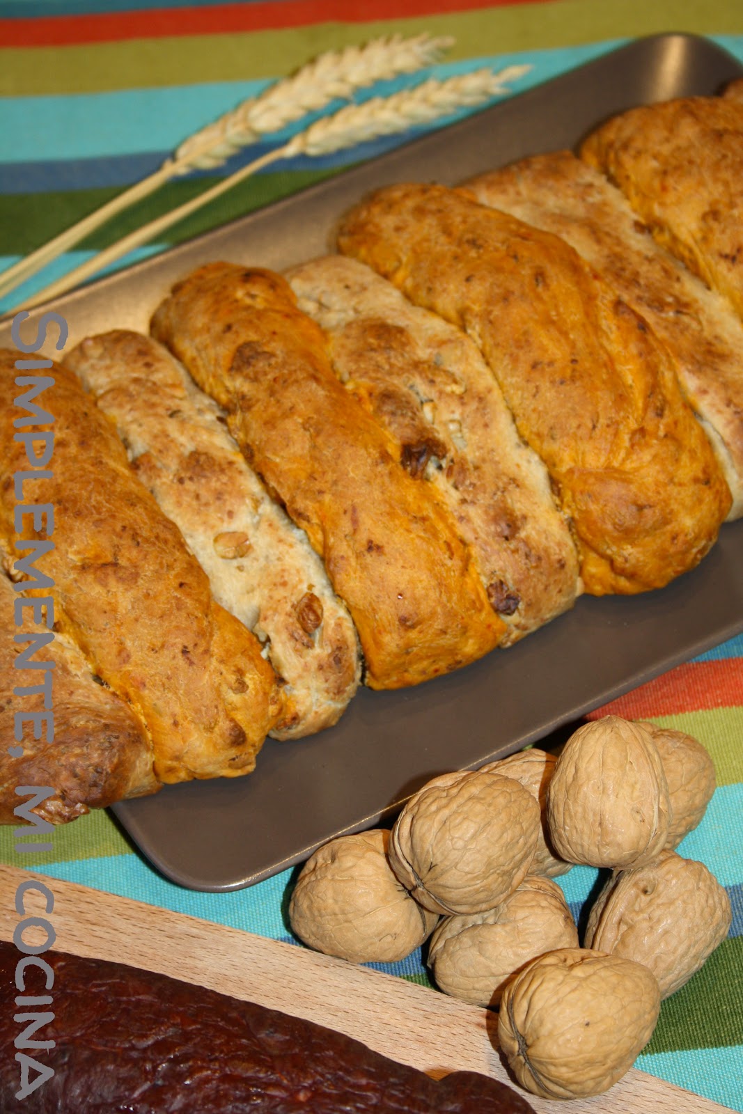 Simplemente, mi cocina: Pan de sobrasada y Pan de nueces