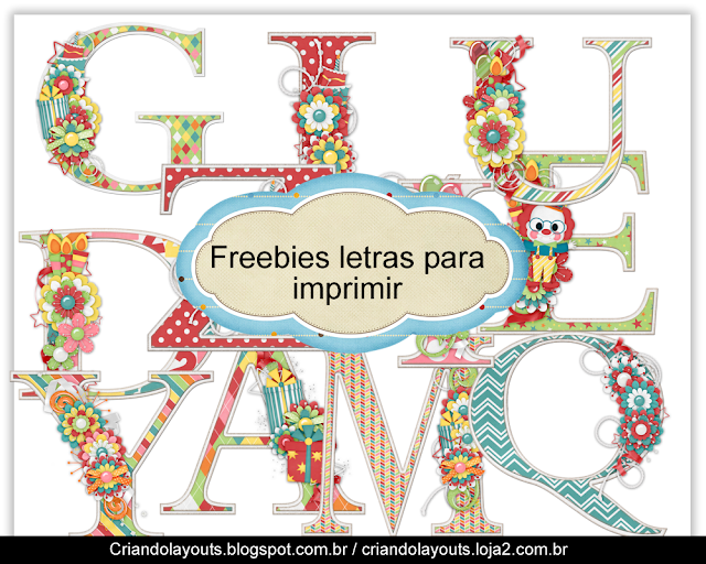 Freebies letras decoradas para imprimir | Criando Layouts
