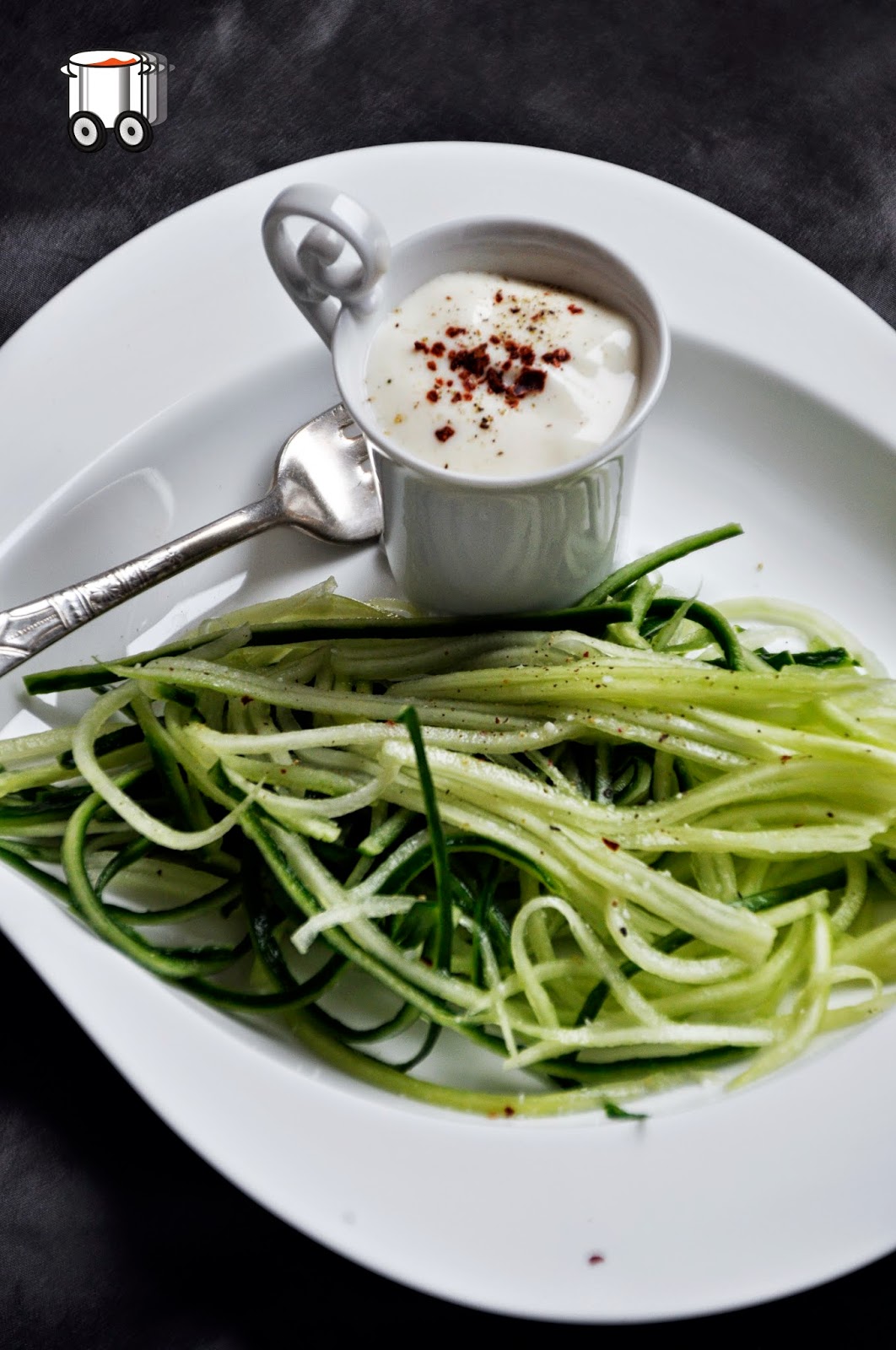 Quick Cheap Tasty : Cucumber spaghetti with soya yogurt