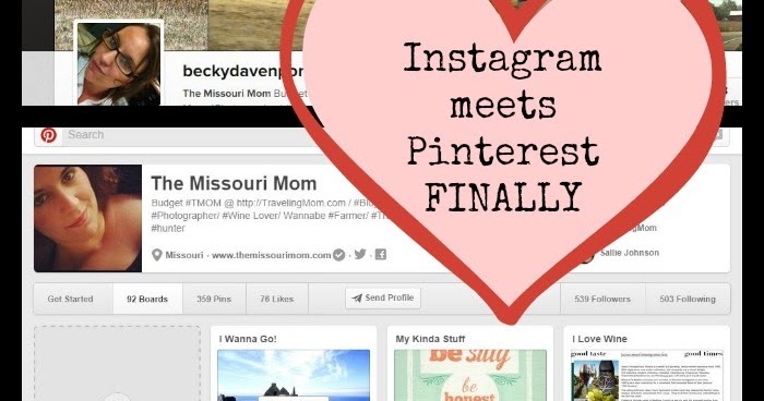 The Missouri Mom: How to Pin Photos from Instagram to Pinterest
