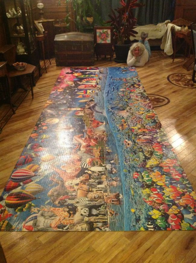 Jigsaw Joy: Bucket list cancer victim completes 24,000 piece jigsaw puzzle