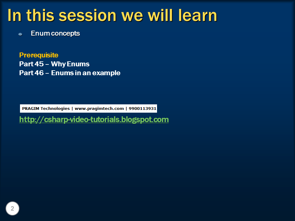 Sql server, .net and c# video tutorial: Part 47 – Enums