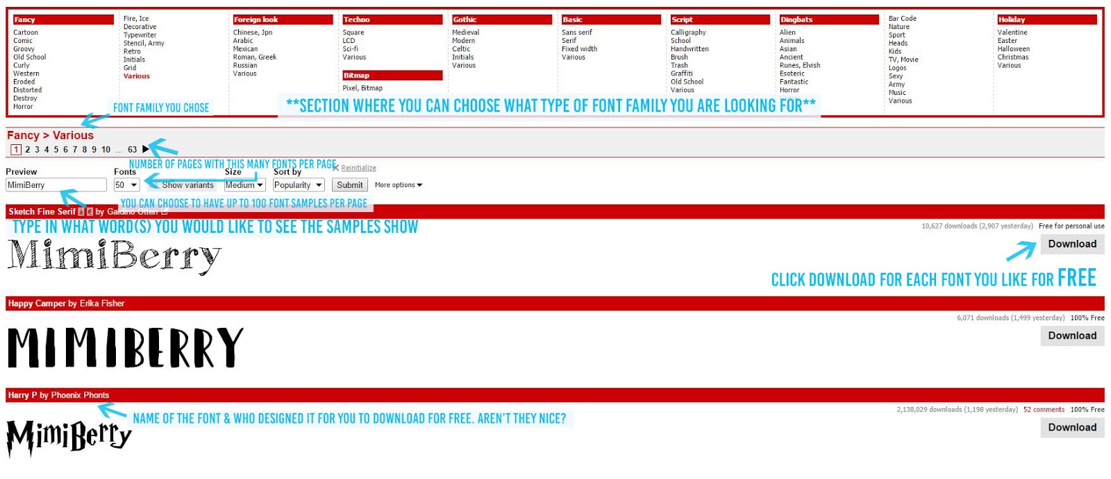 mimiberry creations: How to get Free Fonts (Easily)