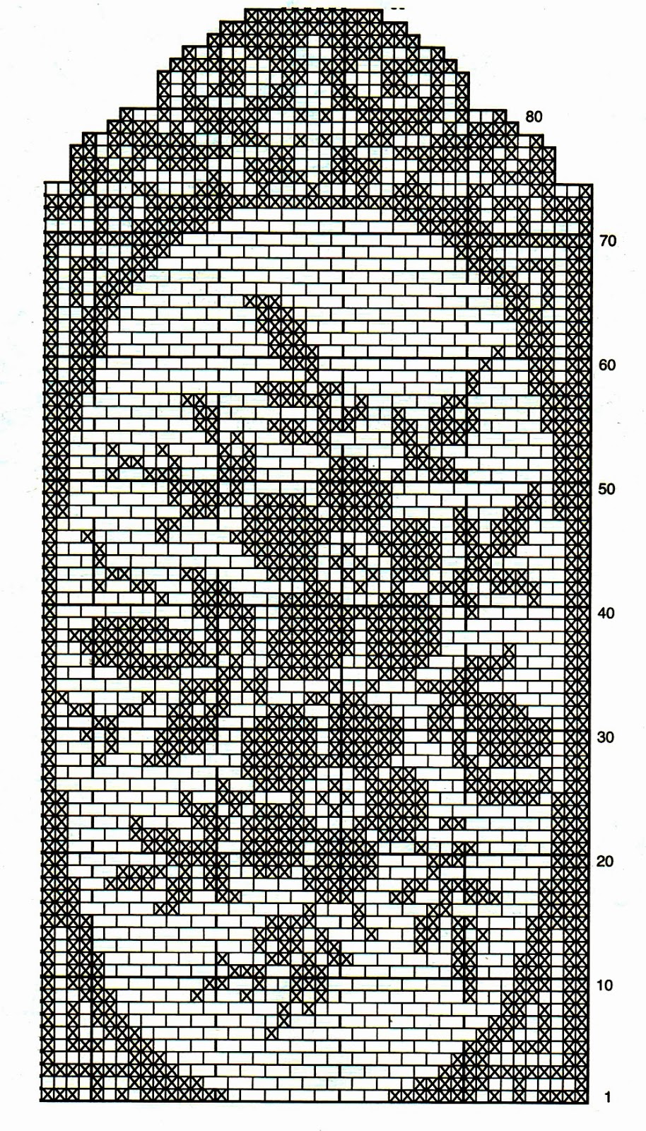 schemi uncinetto centrino filet con fiori