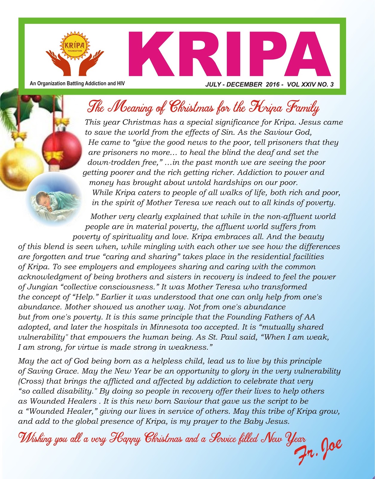 KRIPA FOUNDATION, INDIA: 2016