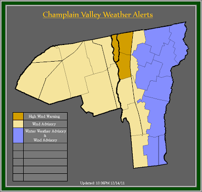 Champlain Valley Weather: UPDATE: Wintry Mix & Strong To Damaging Winds Tonight Into Tomorrow