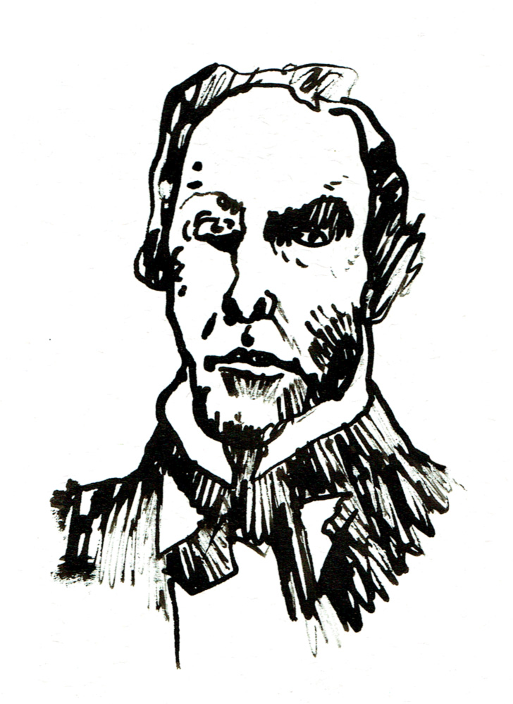 Nate Marcel: greatseamonster@gmail.com: Ink-Stick Portrait drawings