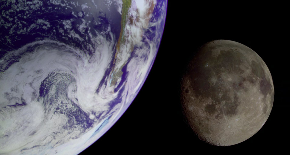 fotografias: The Earth and Moon -- NASA, Jet Propulsion Laboratory