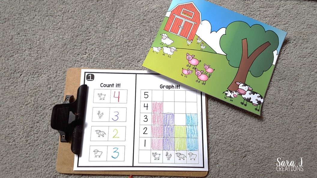 Count and Graph on the Farm | Sara J Creations