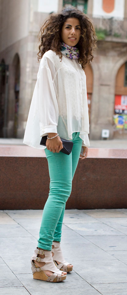 Zapatos y algo más: Beige y verde menta, una combinación perfecta