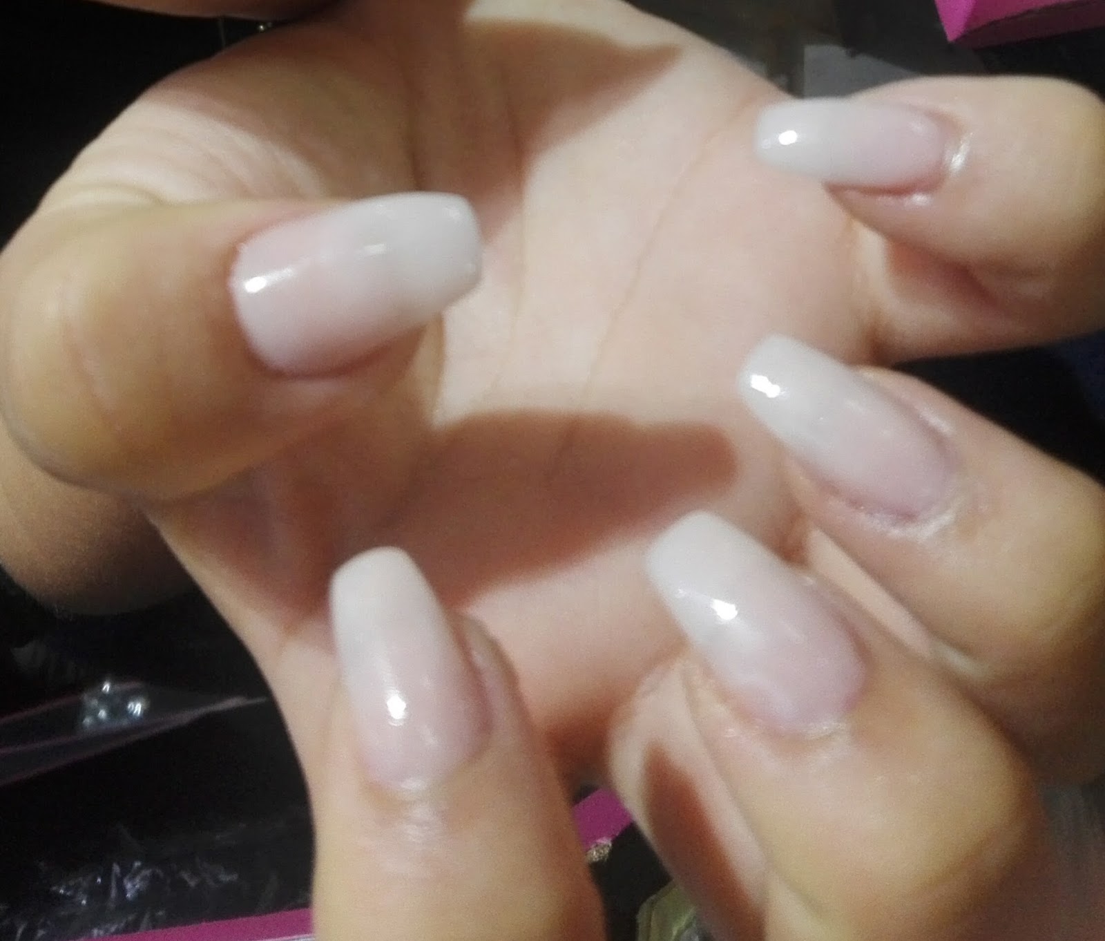 Uñas tips natural.y cover pink