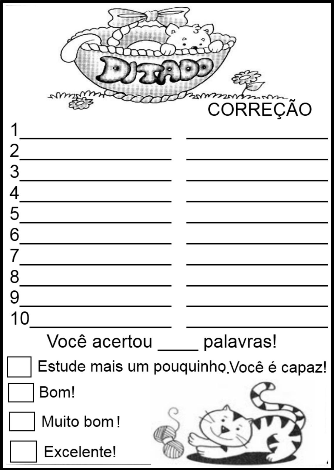 Modelo para ditado ~ Portal do Professor