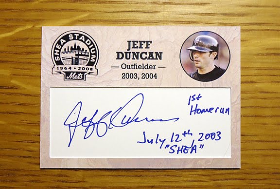 The Amazing Shea Stadium Autograph Project: #654) JEFF DUNCAN