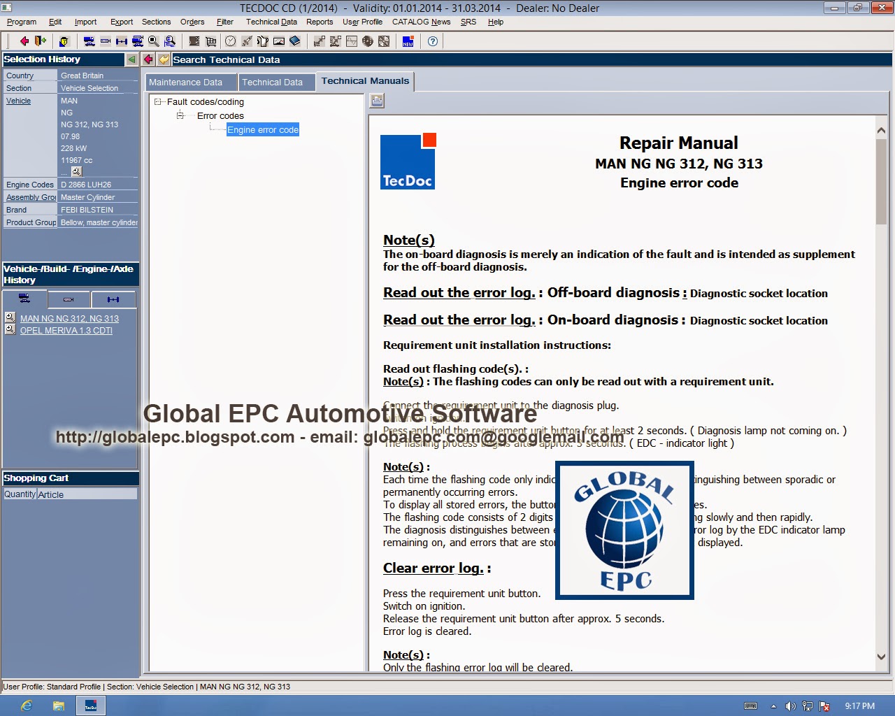 TECDOC PARTS CATALOGUE 2014 1 NO EXPIRY DATE